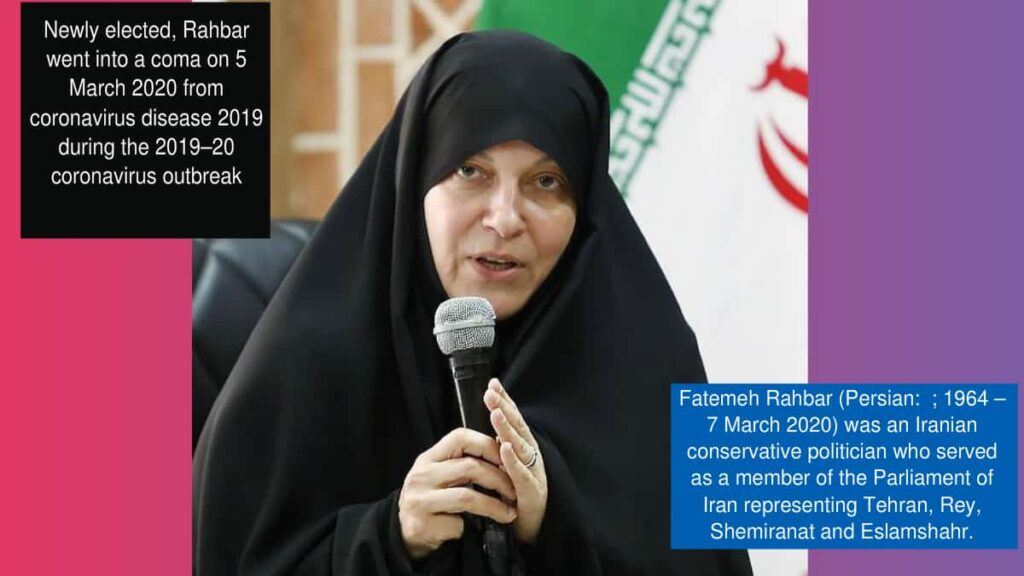 56-year-old Fatemeh Rahbar Iranian MP Dead From Coronavirus